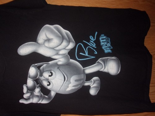 MnM'S WORLD BLUE CANDY t shirt S | eBay