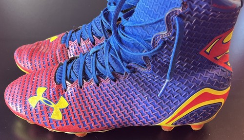 UNDER ARMOUR SUPERMAN ALTER EGO HIGH FOOTBALL CLEATS MENS SIZE 9