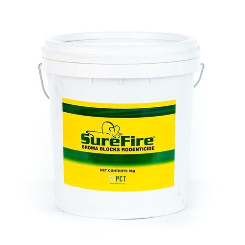 Surefire Broma Blocks Rodenticide 8kg Kill Rats and Mice, indoors or ...