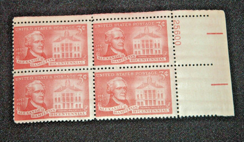 US Plate Block 3c Alexander Hamilton | eBay