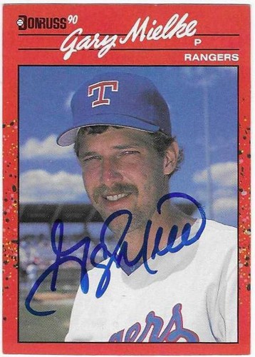 GARY MIELKE 1990 DONRUSS AUTOGRAPHED SIGNED # 679 TEXAS RANGERS | eBay