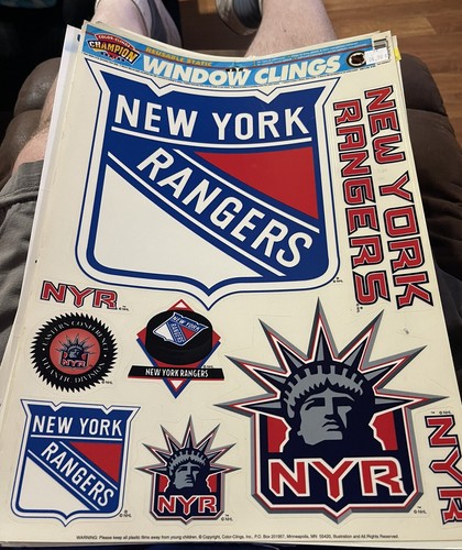 Vintage New York Rangers Window Clings Sheet 1999 9 Stickers New 11x17 ...