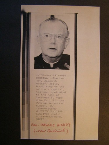 AP Wire Press Photo 1988 Rev James Hickey New Archbishop of Nations ...