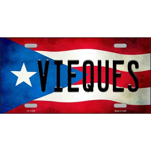 Vieques Puerto Rico Flag License Plate Tag Metal Novelty LP-11389 | eBay