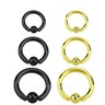 PAIR Plated Steel Spring Loaded Captive Bead Ring Earring Septum 6G 1/2 ...