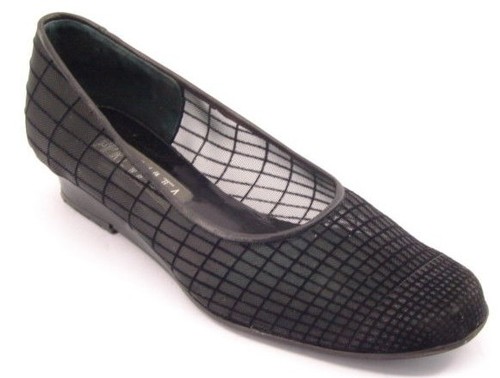 New Italy PREVATA Women Black Mesh Slip On Flat Pump Sandal loafer Shoe ...