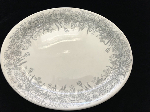 Vintage Tepco China USA Heavy Platter Serving Tray Gray Floral Design ...