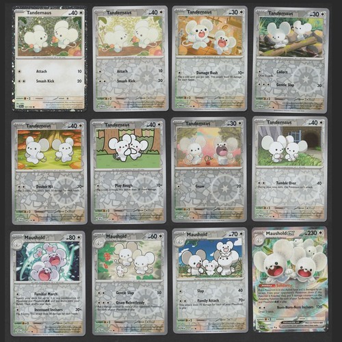 Tandemaus Maushold Pokemon Card Collection Set of 12 Holo EX Deck ...
