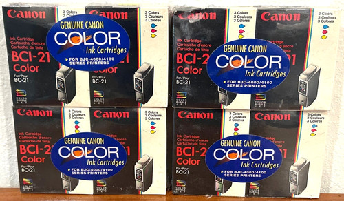 New Sealed Lot of 8 (4-2pk) Genuine Canon Tri-Color BCI-21 Ink ...