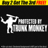 PROTECTED BY TRUNK MONKEY Vinyl Decal Sticker Button Funny Meme ...