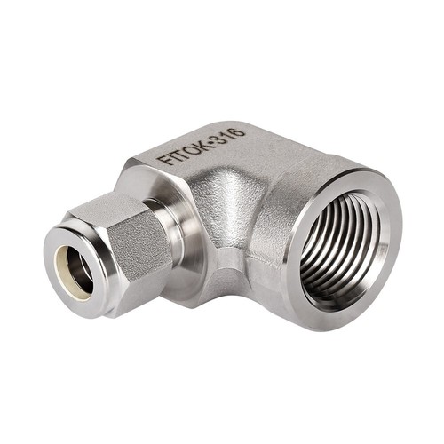 FITOK 3/8 in OD x 1/2 Female NPT Elbow 316 Stainless Steel Compression ...