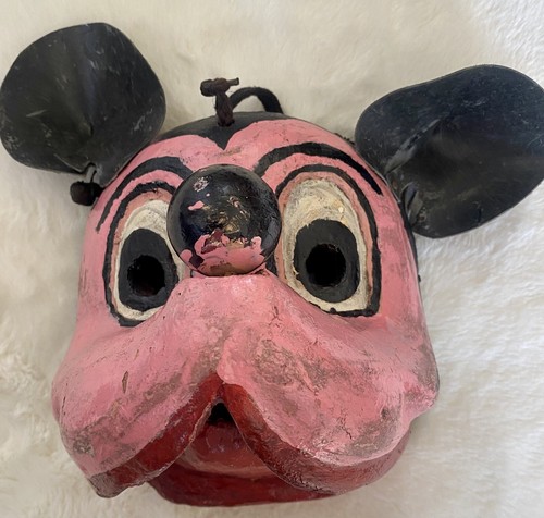 Antique Vintage Hand Carved Mickey Mouse Dance Mask from Palin ...