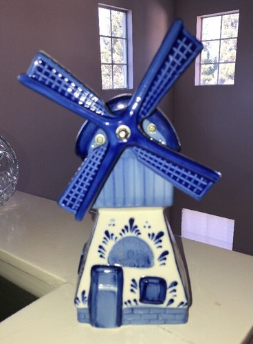 Musical Windmill Blue And White Decorative 9” high Northland | eBay