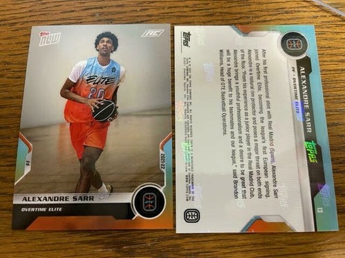 2021 Topps Now Alexandre Sarr #D13 Debut Card Overtime Elite Basketball ...