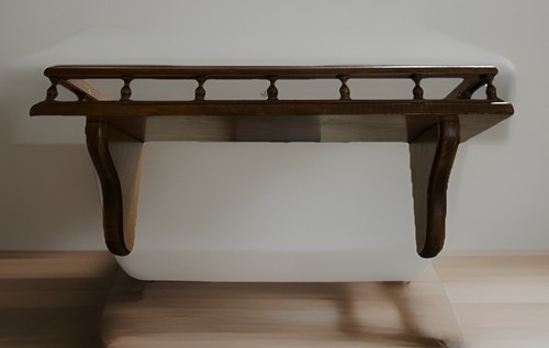 VTG HANDCRAFTED WOOD PINE SHELF SPINDLE RAILING WALL MOUNT | eBay