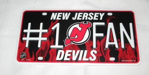 NEW JERSEY DEVILS #1 FAN EMBOSSED METAL LICENSE PLATE #4 - NEW | eBay