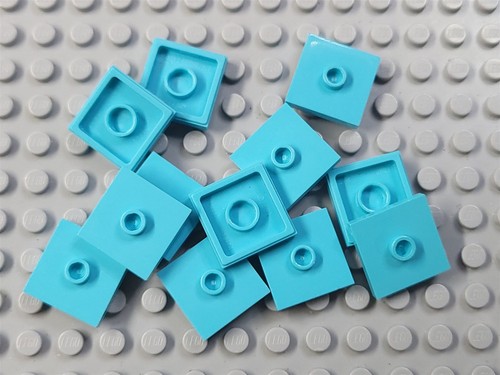 LEGO Lot of 12 Medium Azure 2x2 Tiles with Center Stud | eBay