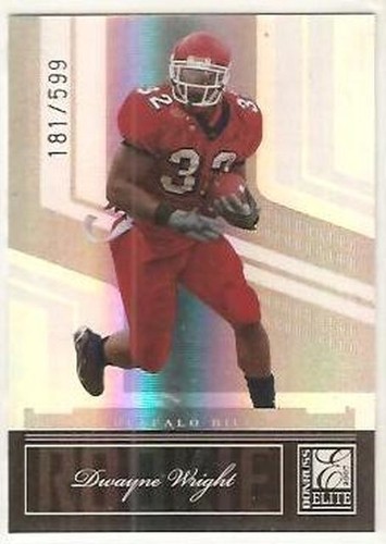 Dwayne Wright Buffalo Bills Fresno State 2007 Donruss Elite RC 181/599 ...