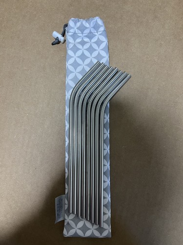 norwex metal straws pack of eight including storage bag | eBay