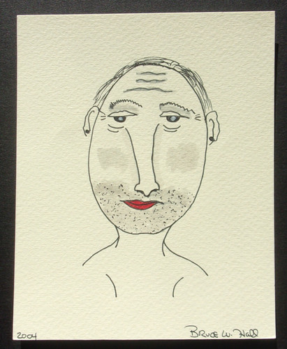 BRUCE W. HALL OUTSIDER NAIVE FOLK ART PORTRAIT ORIGINAL DRAWING 2004 #1 ...