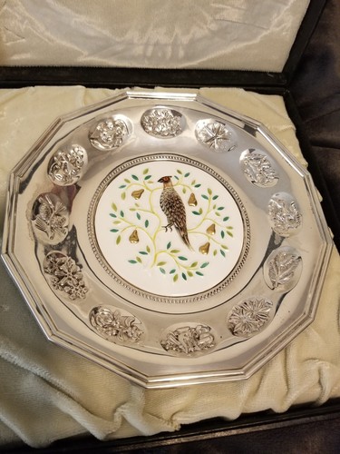 Gorham Sterling Silver Enamel Partridge In a Pear Tree Plate 8" | eBay