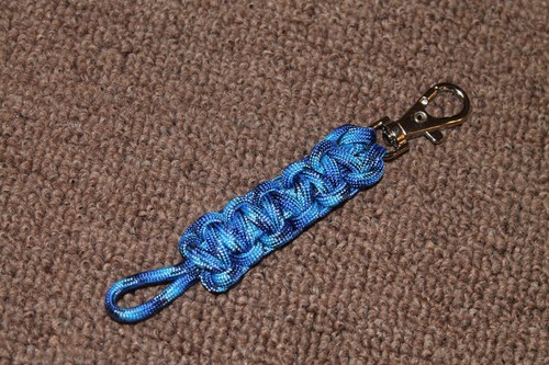 New Paracord Keychain with lobster claw clip - blue blend | eBay