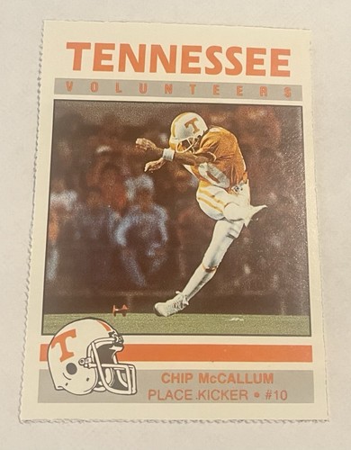 CHIP McCALLUM / 1989 TENNESSEE VOLS /KERN’S BREAD FOOTBALL CARD / SUPER ...