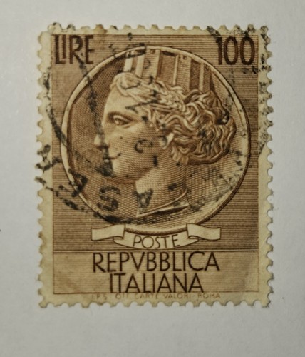 Rare Italy - Repvbblica Italiana 100Lire; Brown Stamp | eBay