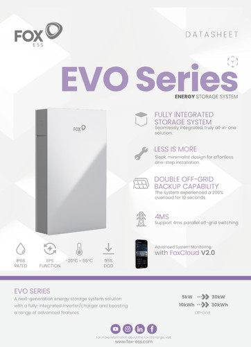 Fox ESS Evo Series 5-10 KW with 10.24kWh battery storage delivery non ...