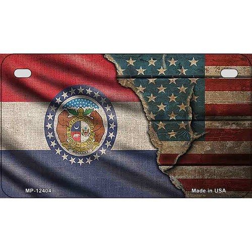 Missouri/American Flag Novelty Metal Motorcycle Plate MP-12404 | eBay