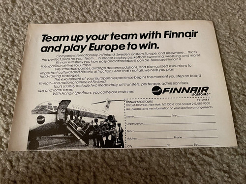 Vintage 1984 FINNAIR AIRLINES SPORTOURS Print Ad 1980s | eBay