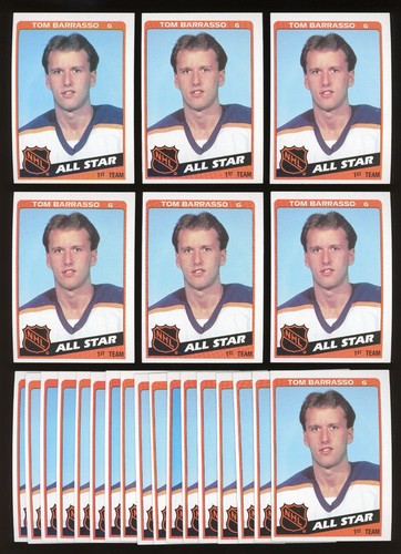 Lot of 23: 1984 Topps TOM BARRASSO Hockey Rookie Cards #158 ~ NM ~ HOF ...