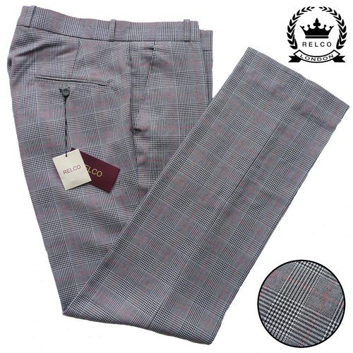 Relco Prince of Wales Check Sta Press Trousers Mod Skin Retro Stay ...