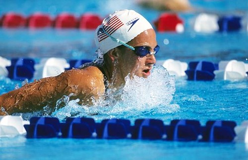 Summer Sanders swimming the Women's 400 Meter Individual Medlely B- Old ...