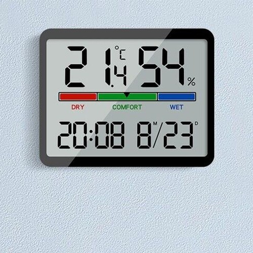 Digital LCD Mini Electronic Alarm Clock Thermometer humidity Wall Clock ...