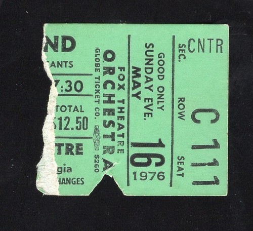 Original 1976 Neil Diamond concert ticket stub Fox Atlanta Longfellow ...