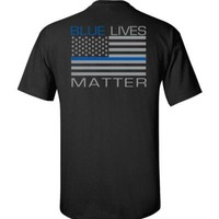 BLUE LIVES MATTER Block Print Police Men's Tee Shirt 1167 | eBay