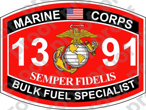 STICKER USMC MOS 1391 BULK FUEL SPECIALIST ooo USMC Lisc No 20187 | eBay