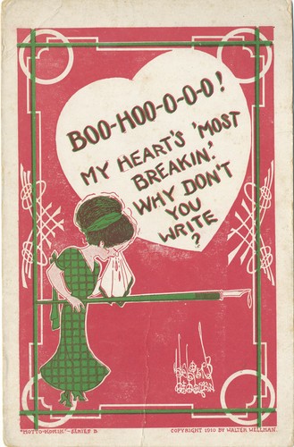 A/S postcard - BOO-HOO MY HEARTS BREAKIN -WOMAN CRYING | eBay