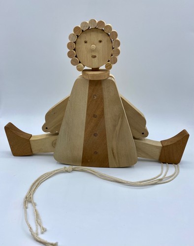 Vintage Hand Made Folk Art Wood Jumping Jack Pull String Toy-Large | eBay