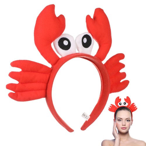 Red Crab Plush Hair Bands Creative Big Eye Crab Headband Adorable Hair ...