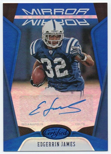 2020 Certified Signatures Mirror Blue MS-EJ Edgerrin James HOF Auto 13/ ...