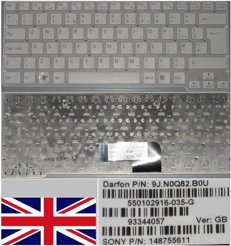 Keyboard qwerty UK Sony VGN -cw 550102916-035-G 9J.N0Q82.B0U 148755611 ...