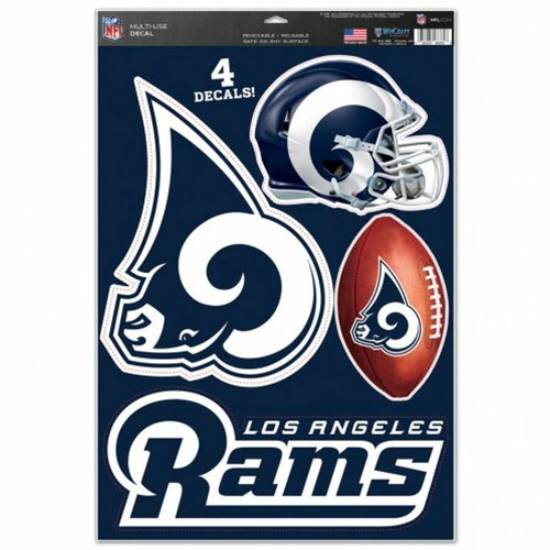 LOS ANGELES RAMS ~ 11x17 Sheet of (4) Ultra Decals for Car Auto Window ...