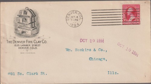 1894 #220 Denver Col Illust advt cover THE DENVER FIRE CLAY CO (d207 ...