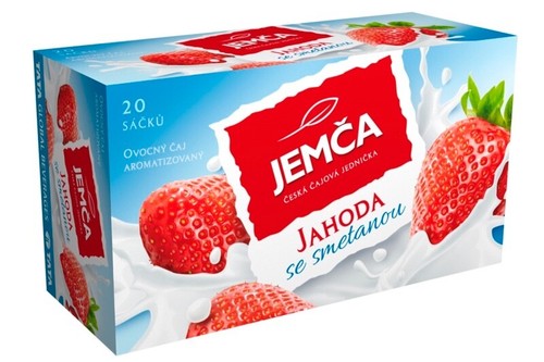 JEMCA Strawberries & Cream Tea - 20 tea bags- Made in Czech Republic ...