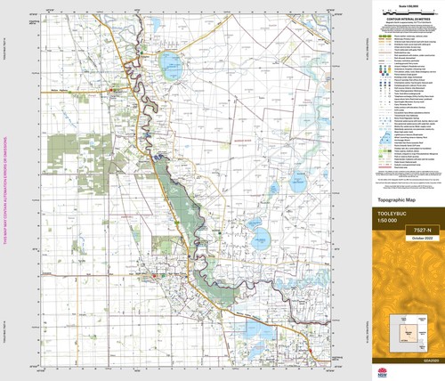 Tooleybuc 7527-N Topographic Map 1:50k | eBay Australia