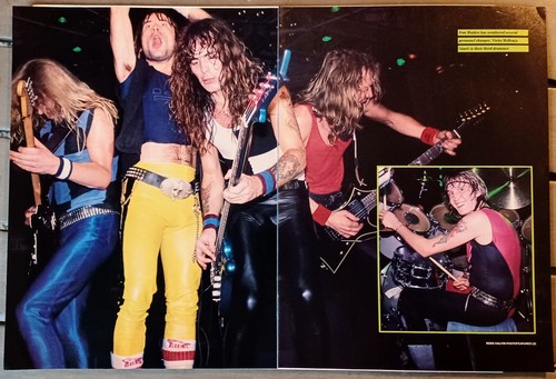 IRON MAIDEN LIVE~BRUCE DICKINSON/STEVE HARRIS~1985 2-PAGE POSTER PINUP ...