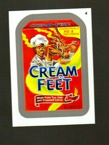 2014 Wacky Packages Series 1 "CREAM OF FEET" #4 Silver Border Sticker ...