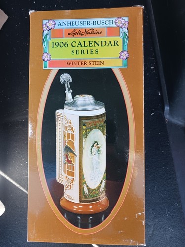Budweiser 1906 Calendar Series Malt Nutrine Winter Lidded Stein CS557 ...